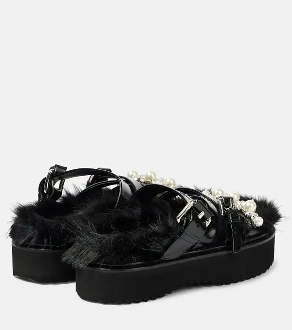 Simone Rocha Embellished Leather Platform Sandals