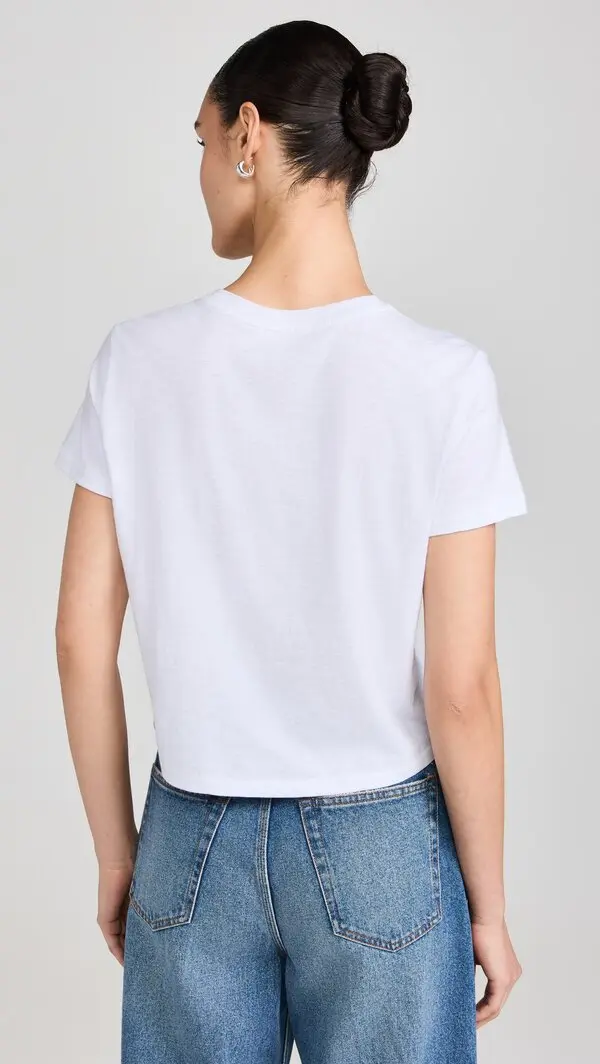 Madewell Boxy Crop Tee In Soft Slub - Eyelet White