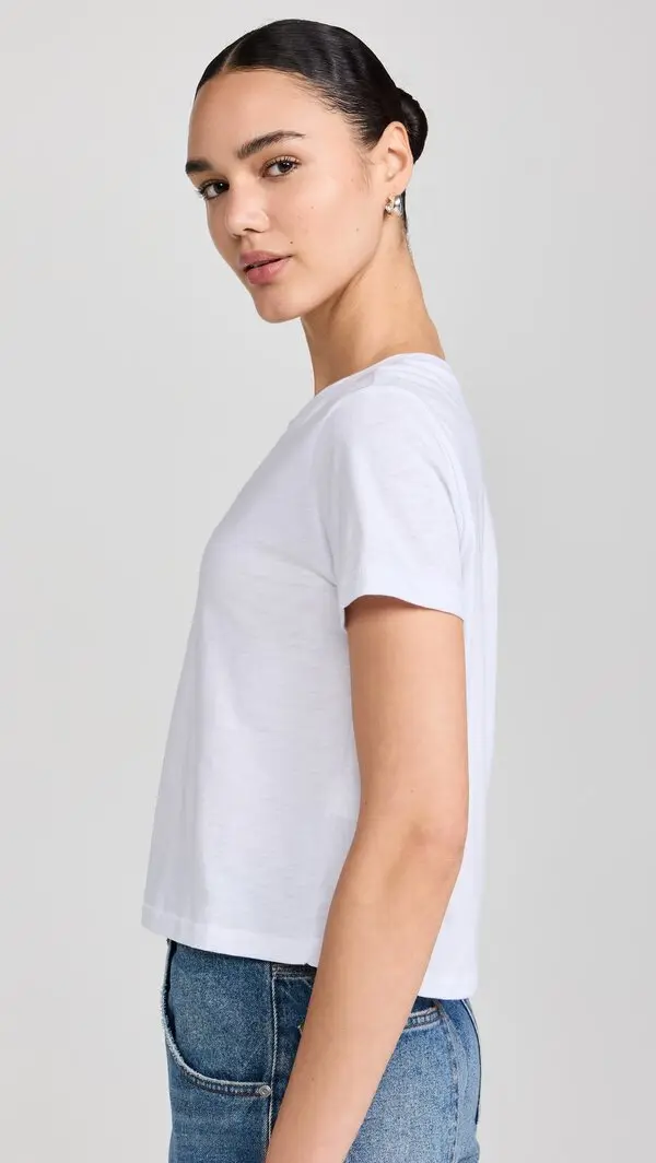 Madewell Boxy Crop Tee In Soft Slub - Eyelet White