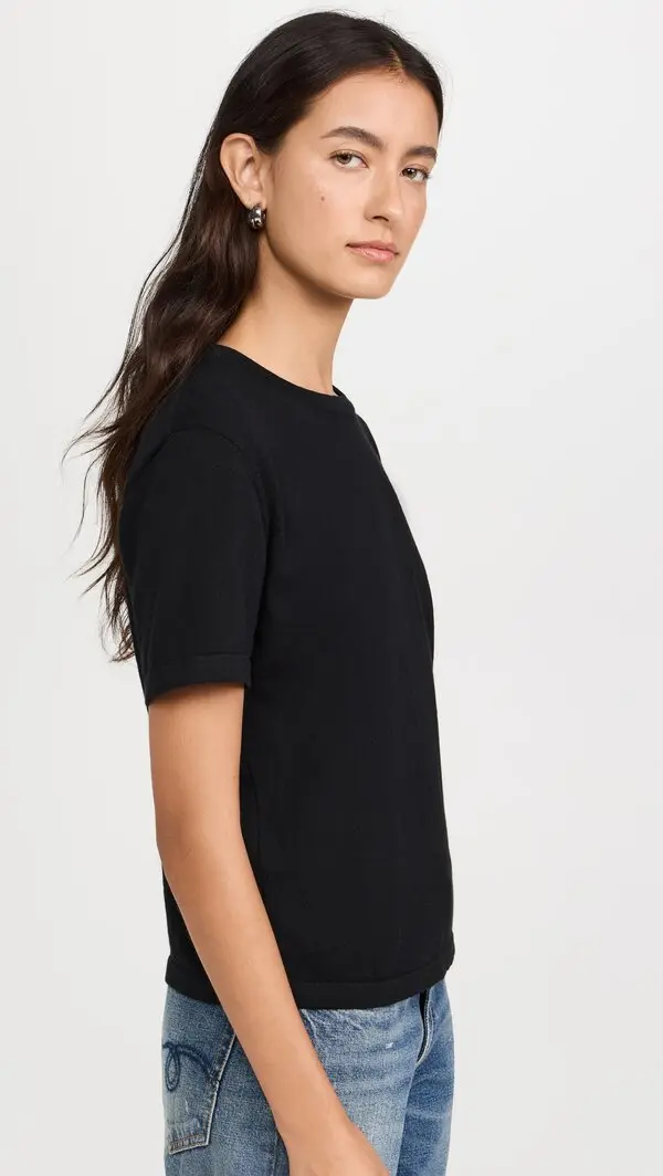 Rails Cotton Cashmere Crewneck Tee - Black