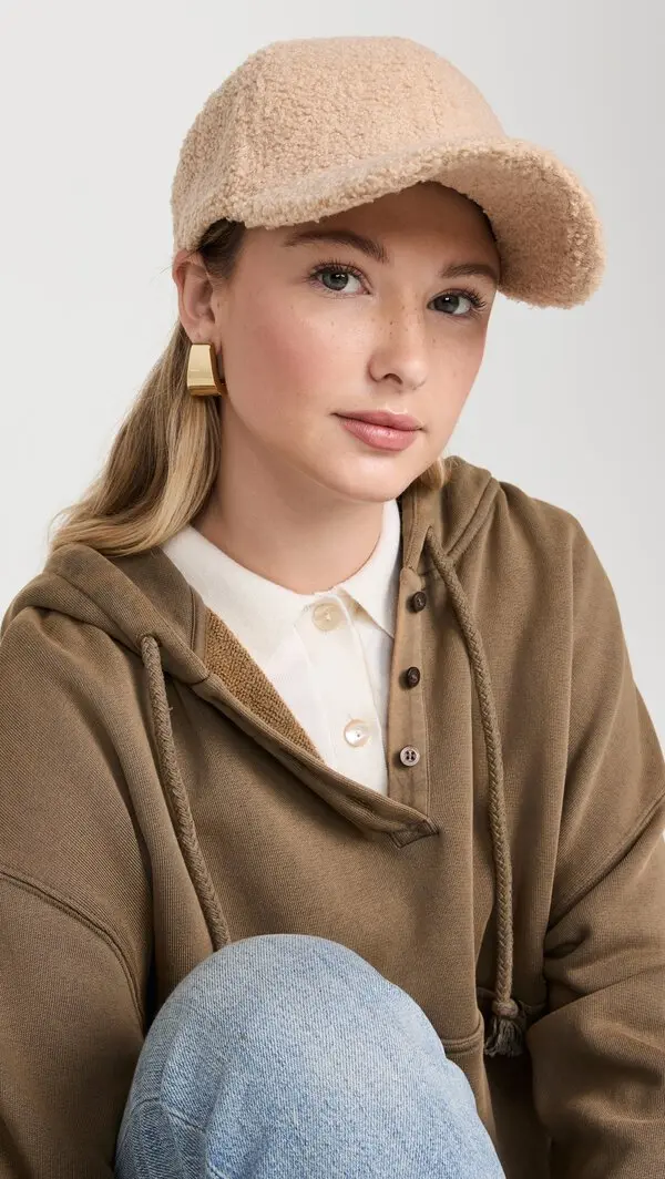 Hat Attack Sherpa Cap In Light Tan - 50% Off | Editorialist display picture 3