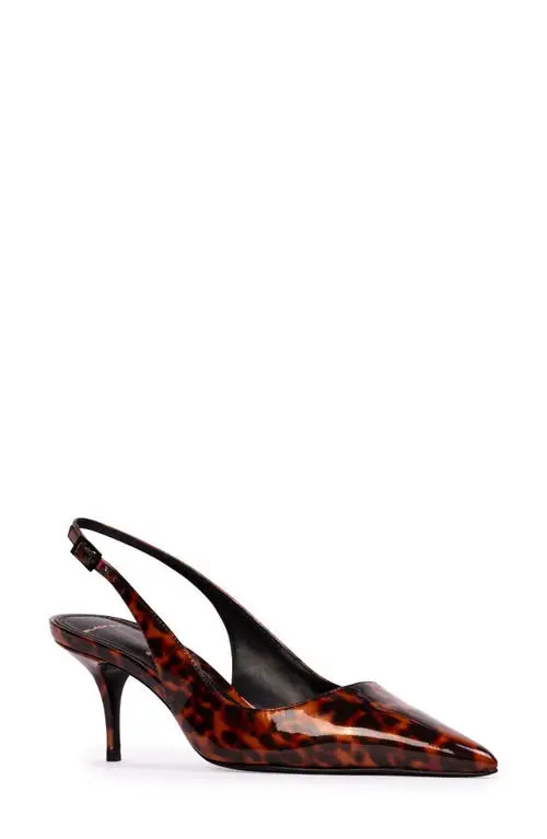 BLACK SUEDE STUDIO Alloy Slingback Pumps - Tortoise Patent
