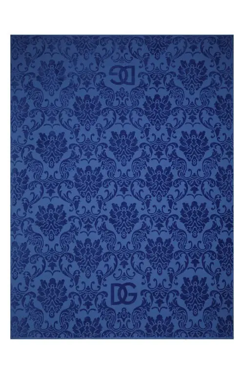 Dolce & Gabbana Dg Logo Jacquard Beach Towel - Medium Blu