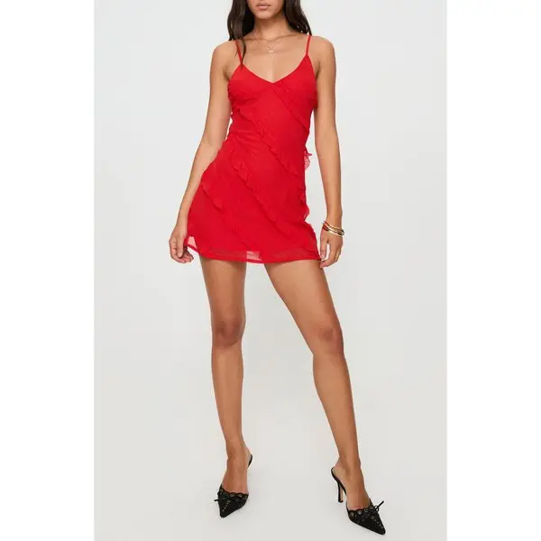 Princess Polly Lars Ruffle Trim Mini Dress