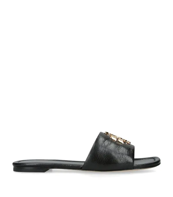 Tory Burch Leather Eleanor Slides - Black