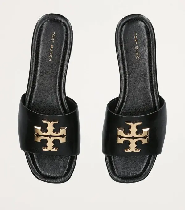Tory Burch Leather Eleanor Slides - Black