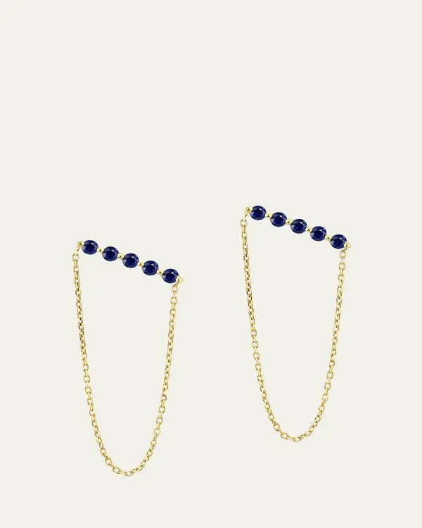 Jia Jia 14k Gemstone Chain Earrings - Blue