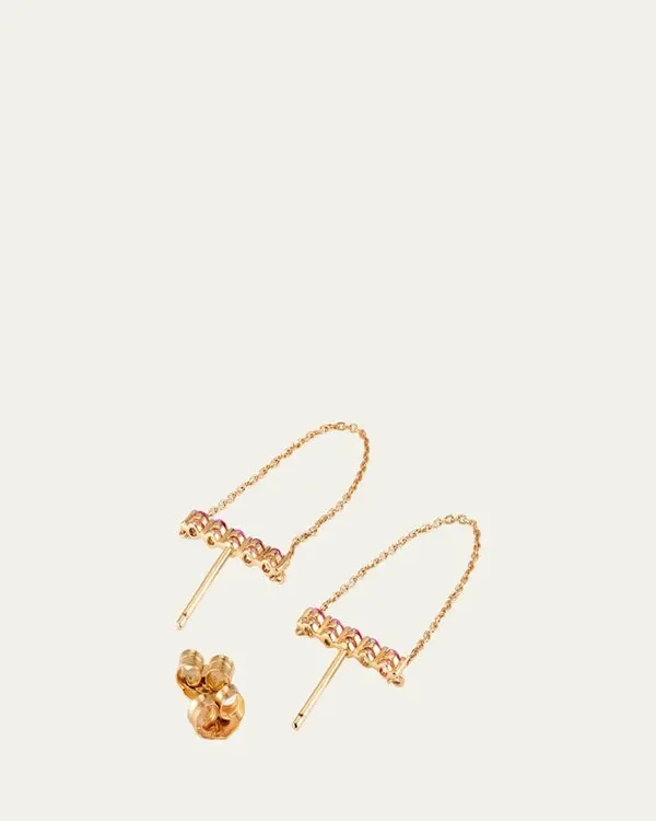 Jia Jia 14k Gemstone Chain Earrings - Green