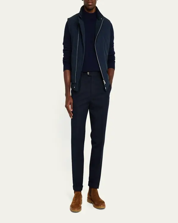 Brunello Cucinelli Pleated Twill Trousers - Ocean Blue