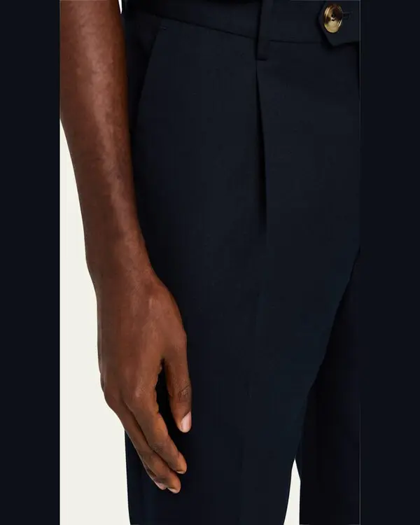 Brunello Cucinelli Pleated Twill Trousers - Ocean Blue