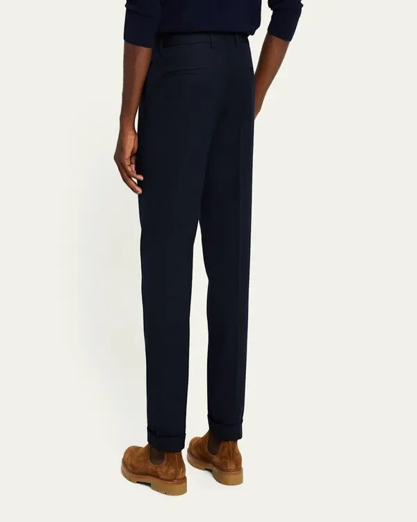 Brunello Cucinelli Pleated Twill Trousers - Ocean Blue