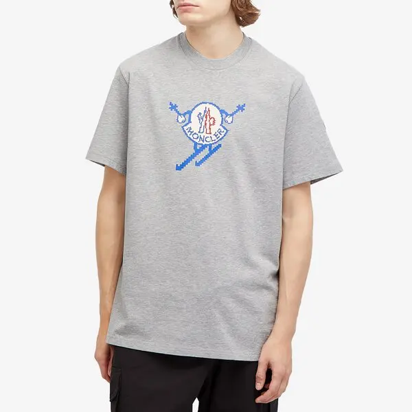 Moncler Skiing Pixel Logo T-Shirt - Grey | Editorialist