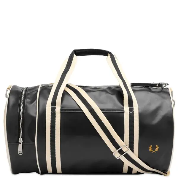 Fred Perry Classic Barrel Bag - Black/ecru