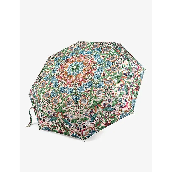 FULTON X Morris & Co Floral-print Umbrella - Strawberry Thief Cream