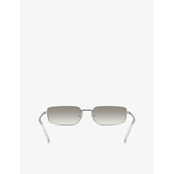 Prada Rectangular-frame Metal Sunglasses - Silver