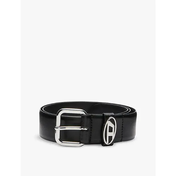Diesel B-1dr Oval Logo-buckle Leather Belt - T8013
