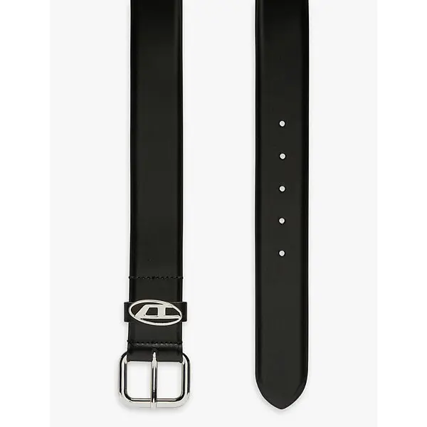 DIESEL® Oval Logo-buckle Leather Belt - T8013