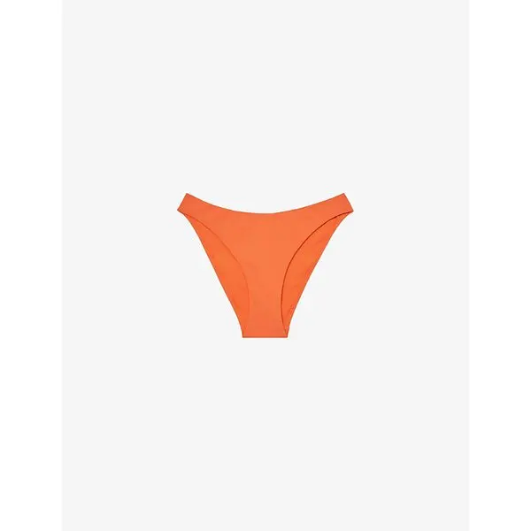 REISS Carina Mid-rise Bikini Briefs - Coral Orange