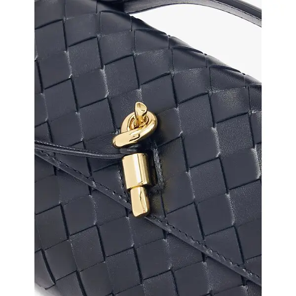 Bottega Veneta Andiamo Long Intrecciato-weave Leather Clutch - Black-m Brass
