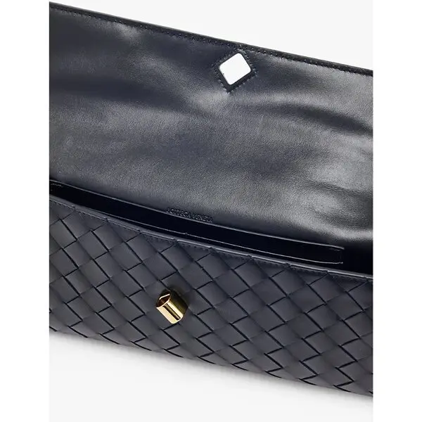 Bottega Veneta Andiamo Long Intrecciato-weave Leather Clutch - Black-m Brass
