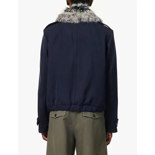 Dries Van Noten Verona Faux-Fur Collar Regular-Fit Wool-Blend