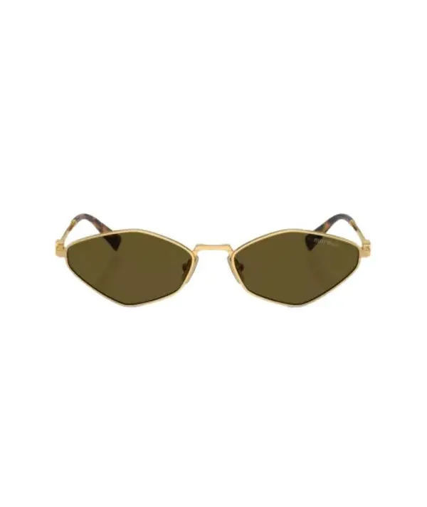 Miu Miu Mu 56zs Irregular Sunglasses - Gold