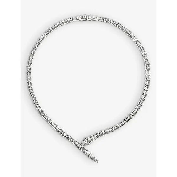 BVLGARI Serpenti Viper Diamond Necklace - White Gold