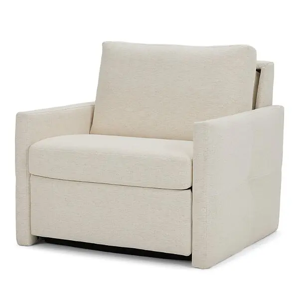 AMERICAN LEATHER Bentley Cotcomfort Tempur Mattress Sleeper Chair - Artemis Snow