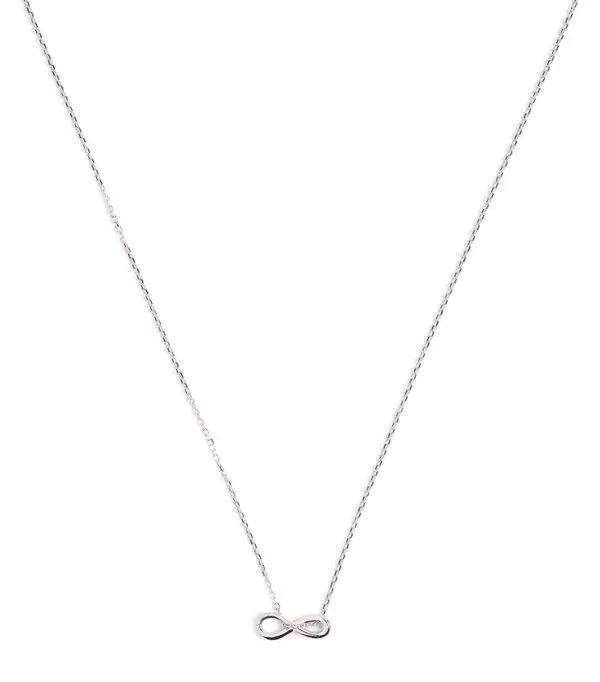 ASTRID & MIYU White Gold Infinite Pendant Necklace - Silver