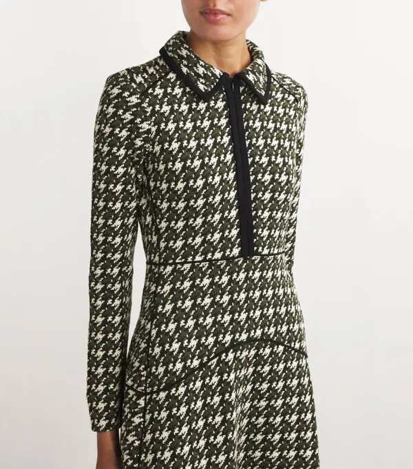 Me+Em Ponte-Jersey Houndstooth Dress - Black | Editorialist