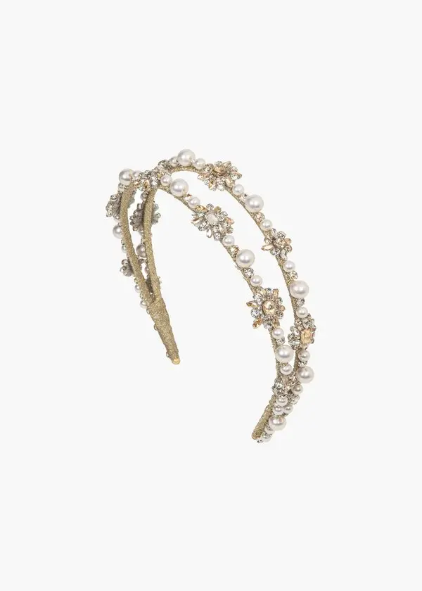 JENNIFER BEHR Manon Headband - Crystal Pearl