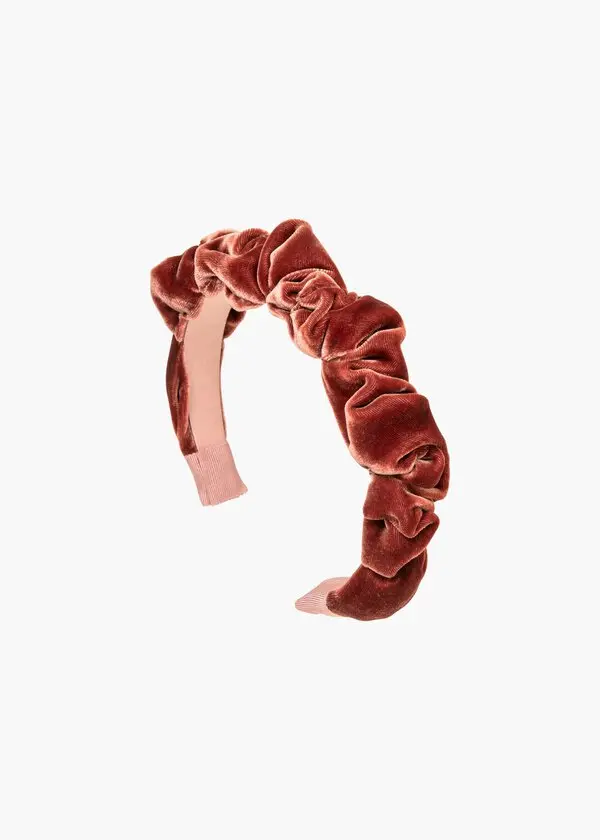 JENNIFER BEHR Lia Velvet Headband - Antique Rose
