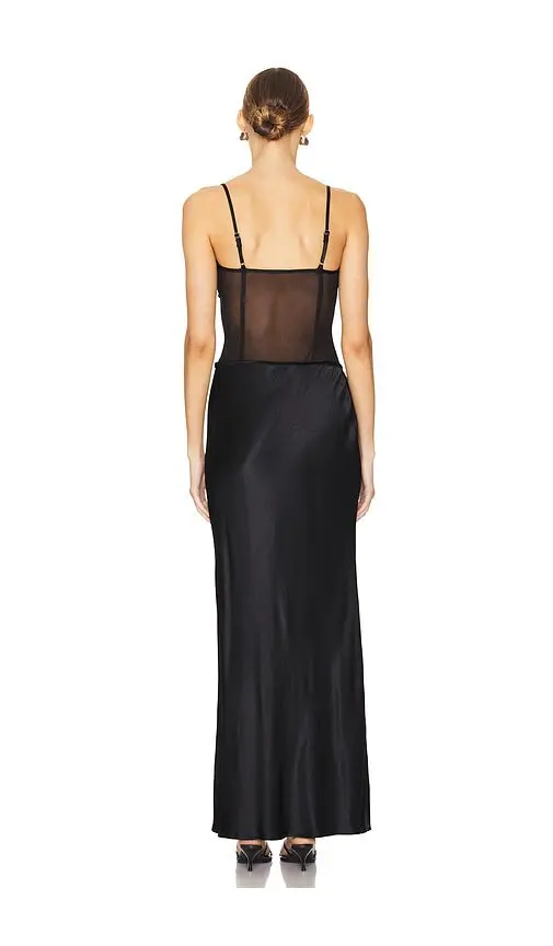 bec and bridge black slip dress Sol Tie Maxi Dress in Black/Sand