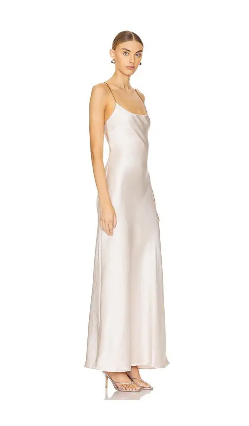 allegra satin maxi dress Allegra Maxi Dress Champagne