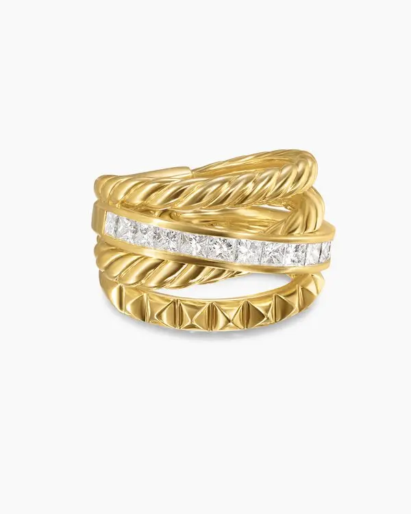 David Yurman Crossover Trio Four Row Ring - Diamond