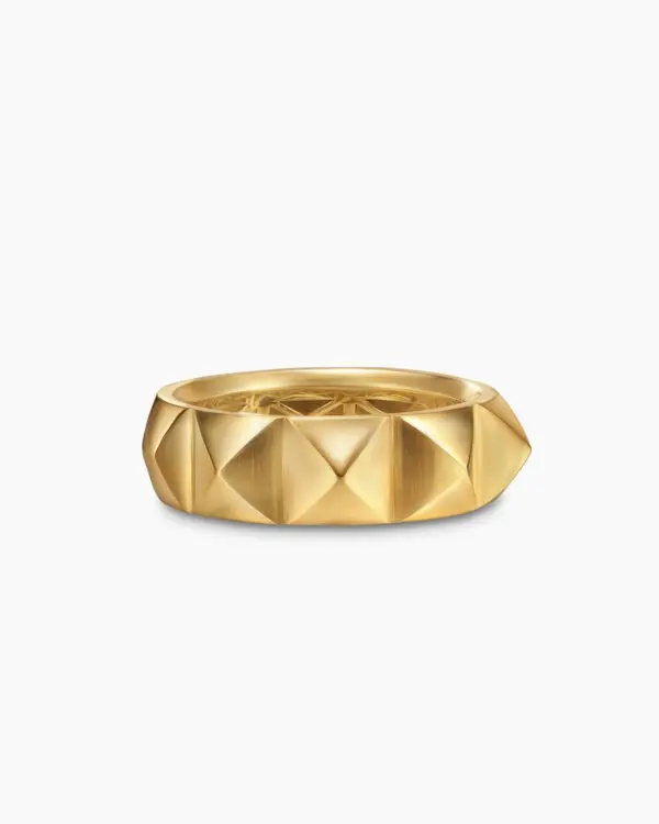 David Yurman 18k Pyramid Band Ring - All 18k Yellow Gold