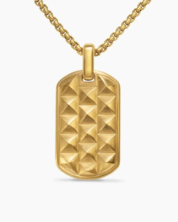 David Yurman Pyramid 18k Yellow Gold Tag - All 18k Yellow Gold