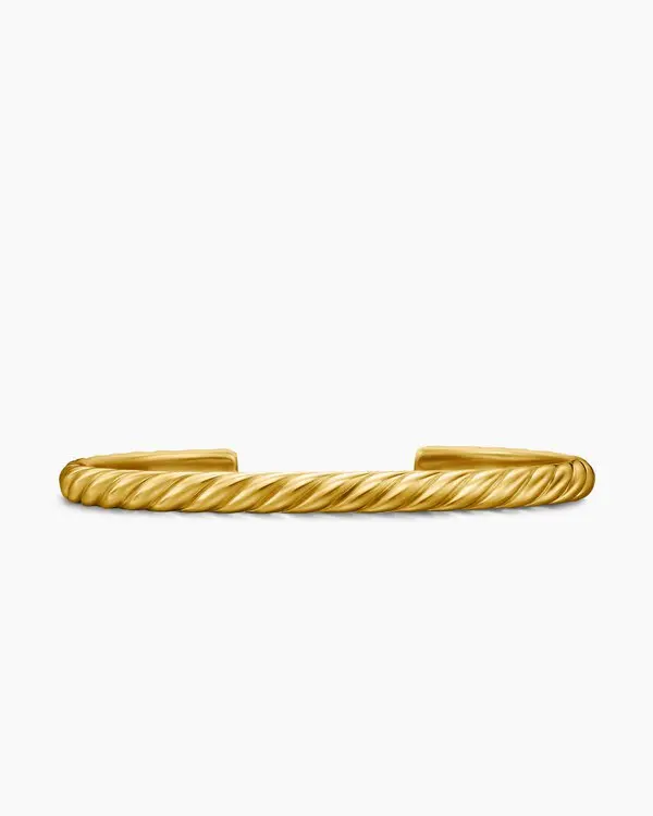 David Yurman Sculpted Cable Cuff Bracelet - All 18k Yellow Gold