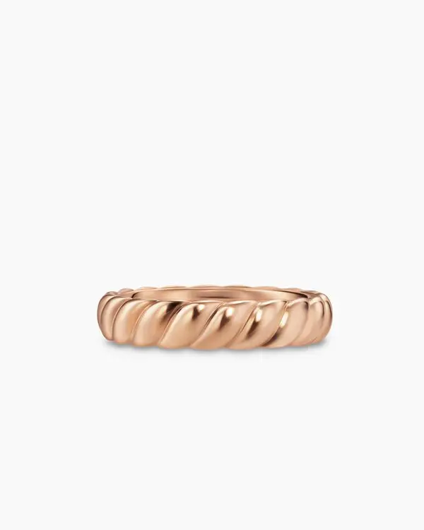 David Yurman Sculpted Cable Band Ring - 18k Rose Gold