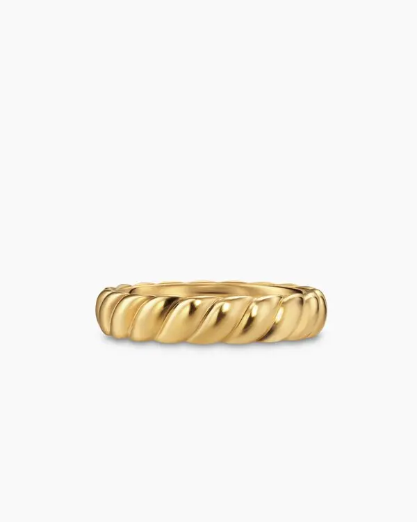 David Yurman 18k Yellow Gold Sculpted Cable Band Ring - All 18k Yellow Gold