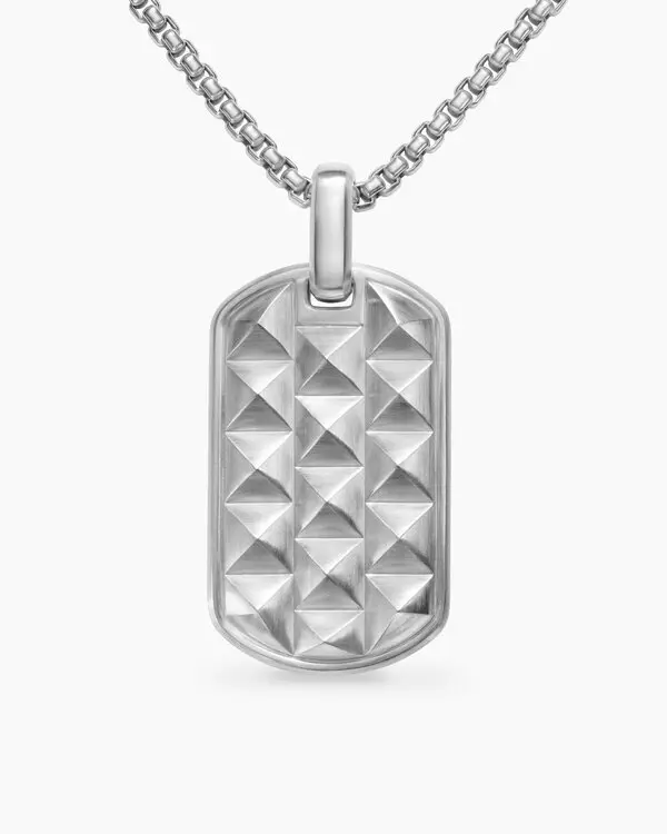 David Yurman Pyramid Sterling Silver Tag - All Sterling Silver