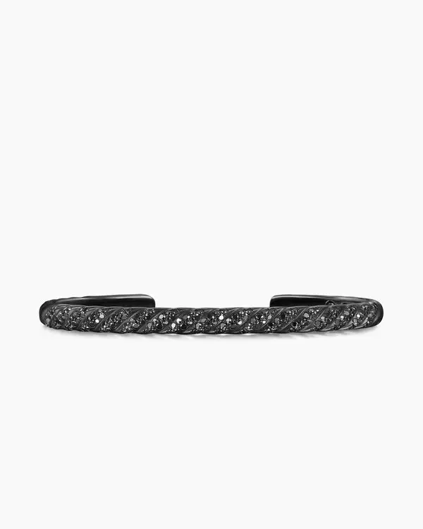 David Yurman Sculpted Cable Cuff Bracelet With Black Diamonds - Black Diamond