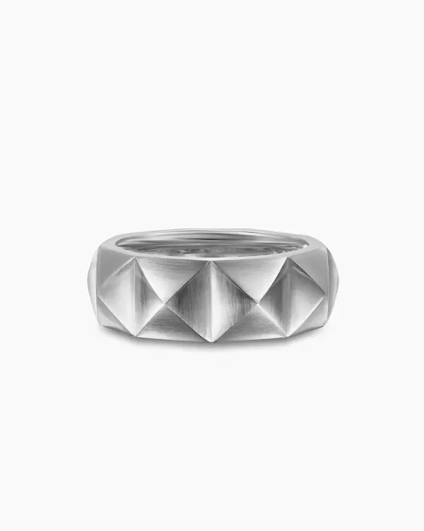David Yurman Sterling Silver Pyramid Band Ring - All Sterling Silver