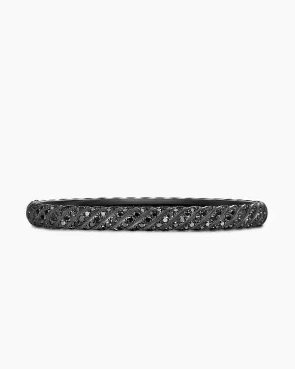 David Yurman Sculpted Cable Bangle With Black Diamonds - Black Diamond