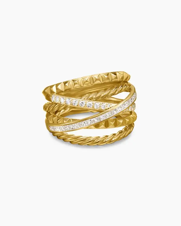 David Yurman Crossover Trio Six Row Ring - Diamond