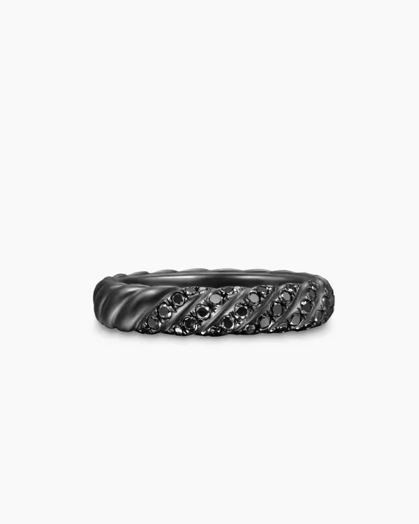 David Yurman Sculpted Cable Band Ring - Black Diamond
