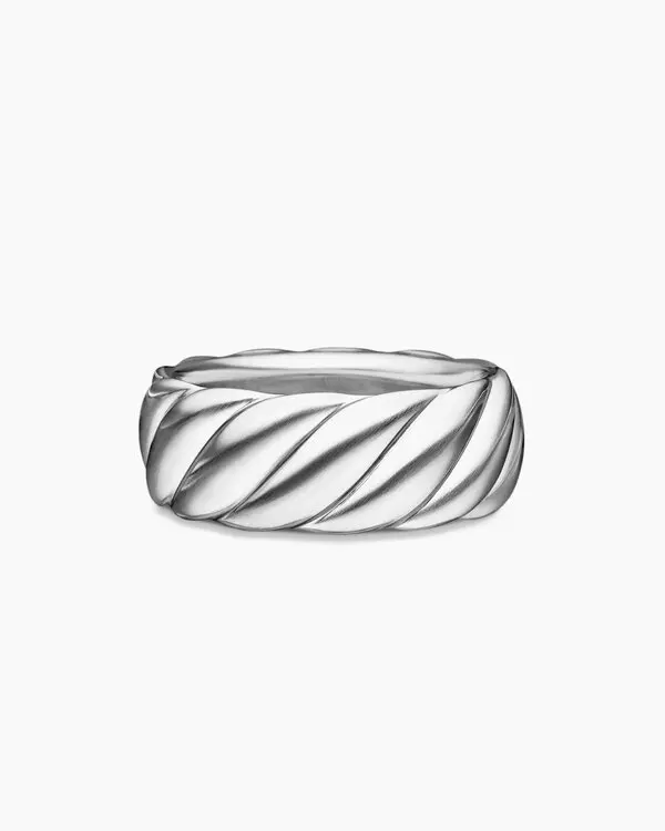 David Yurman Sculpted Cable Band Ring - 18k White Gold