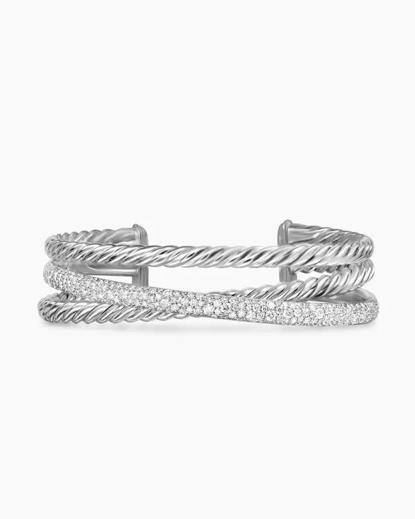 David Yurman Pavé Crossover Cuff Bracelet - Diamond