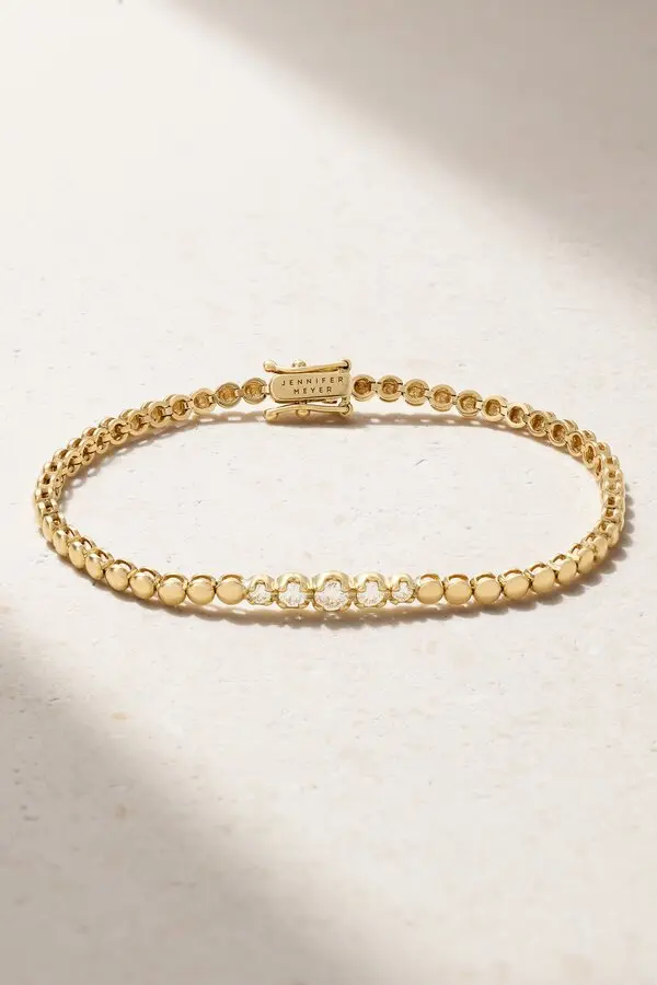 JENNIFER MEYER Mini 18-karat Diamond Tennis Bracelet - Gold