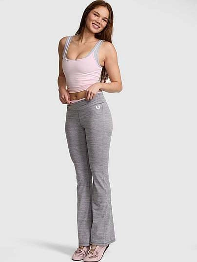 Pink Relay™ Ruched Foldover Flare Leggings - Grey
